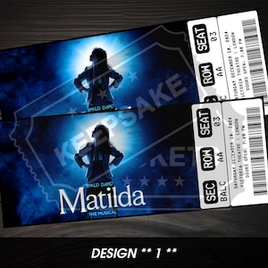 Custom Matilda the Musical Theatre Ticket | Personalized Gift Reveal ...