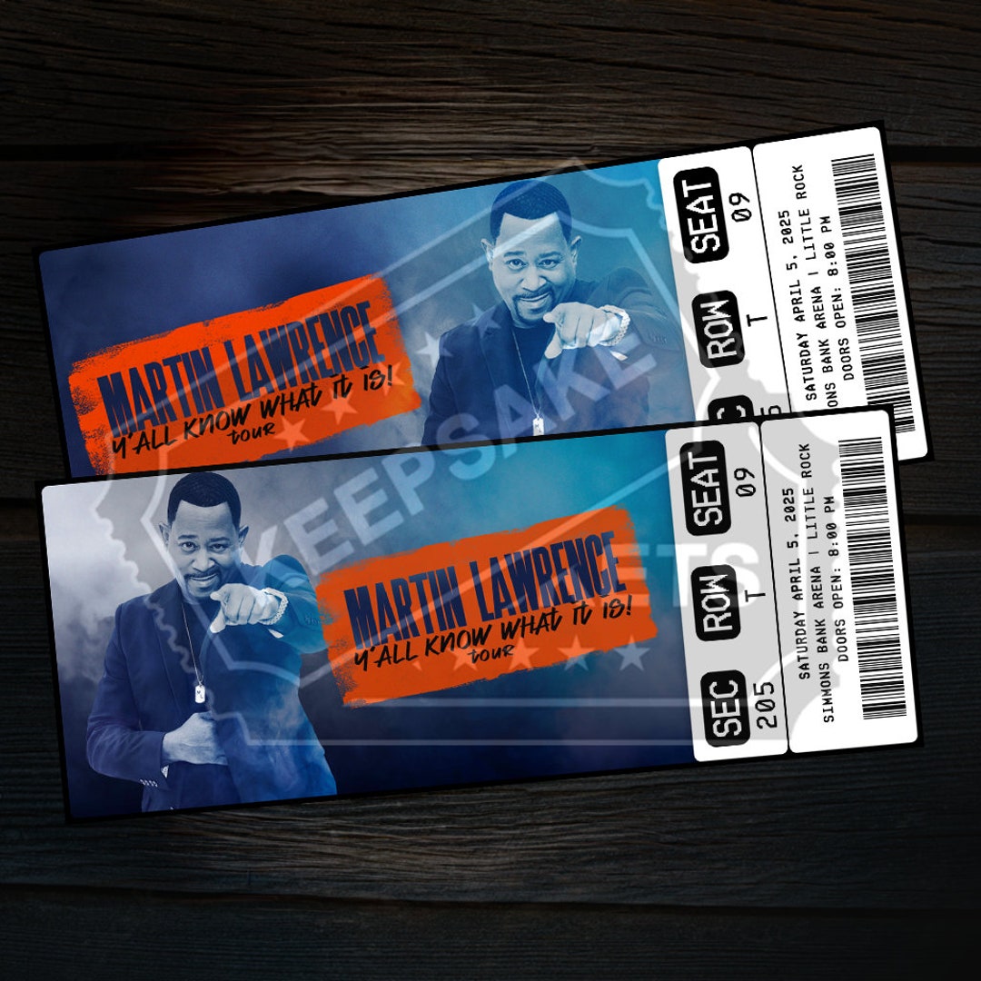 Printable Martin Lawrence Ticket Y'all Know What It is Tour ...