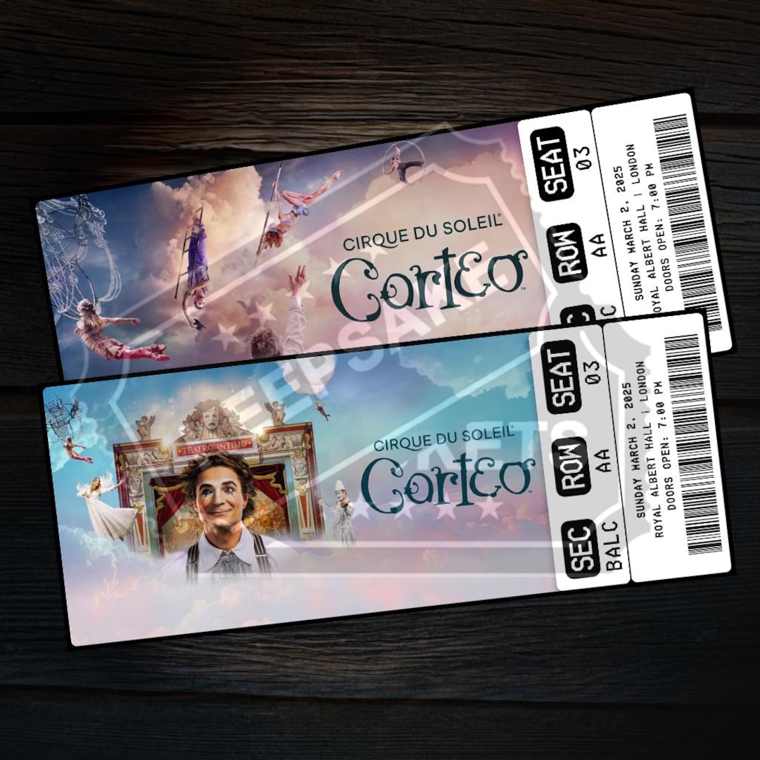Printable Cirque Du Soleil Corteo Ticket Live Musical Circus ...