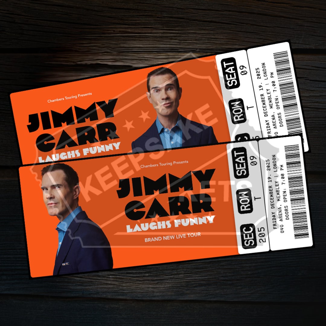 Printable Jimmy Carr Ticket Laughs Funny Tour 2024 Personalized Live ...