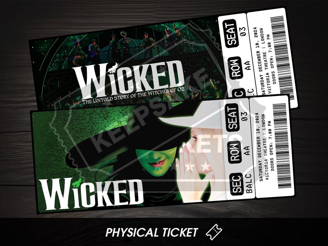 Custom Wicked Musical Theatre Ticket | Personalized Gift Reveal ...