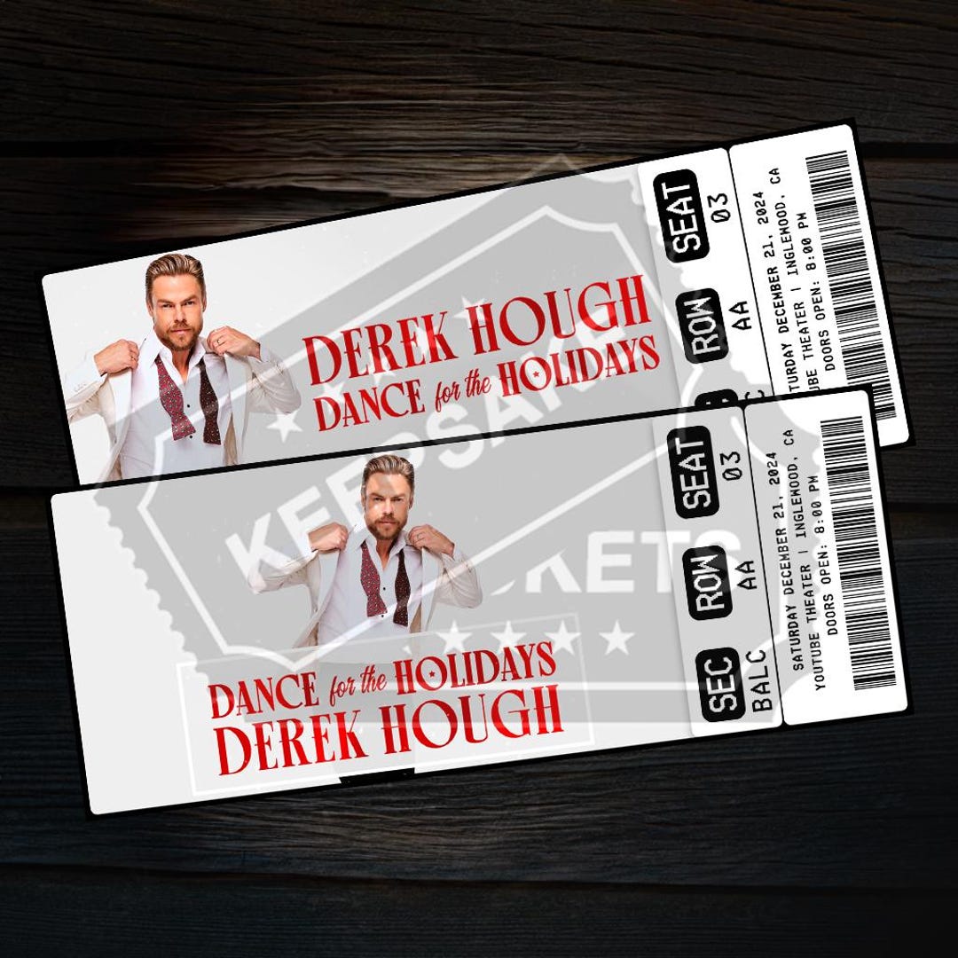 Printable Derek Hough Ticket Dance for the Holidays Tour Personalized ...