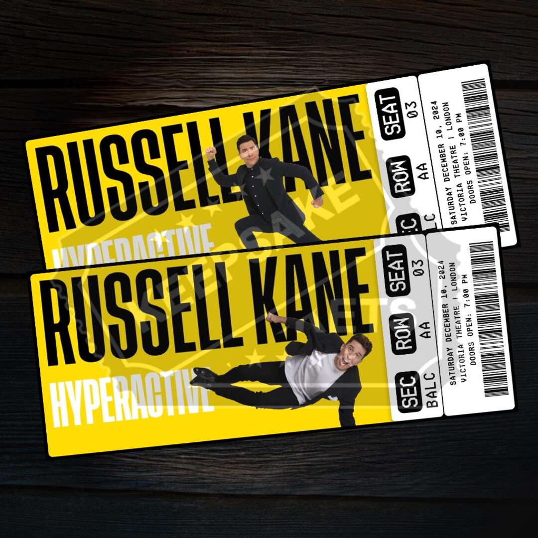 Printable Russell Kane Ticket Hyperactive Tour 2024 / 2025 ...