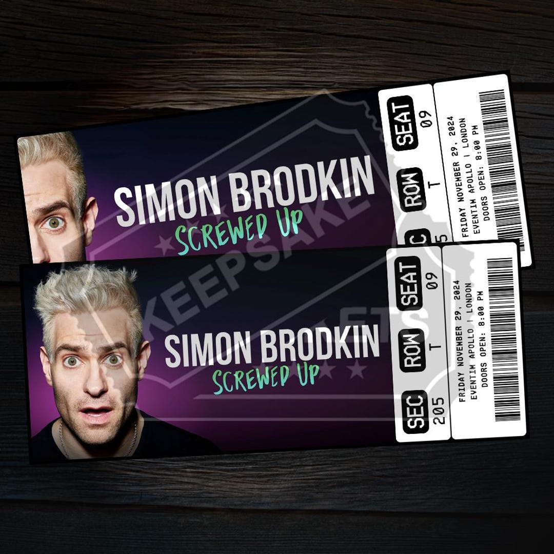 Printable Simon Brodkin Ticket Screwed up Tour 2024 | Personalized Live ...