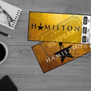 Custom Hamilton Musical Theatre Ticket | Personalized Gift Reveal | Editable West End / Broadway ...