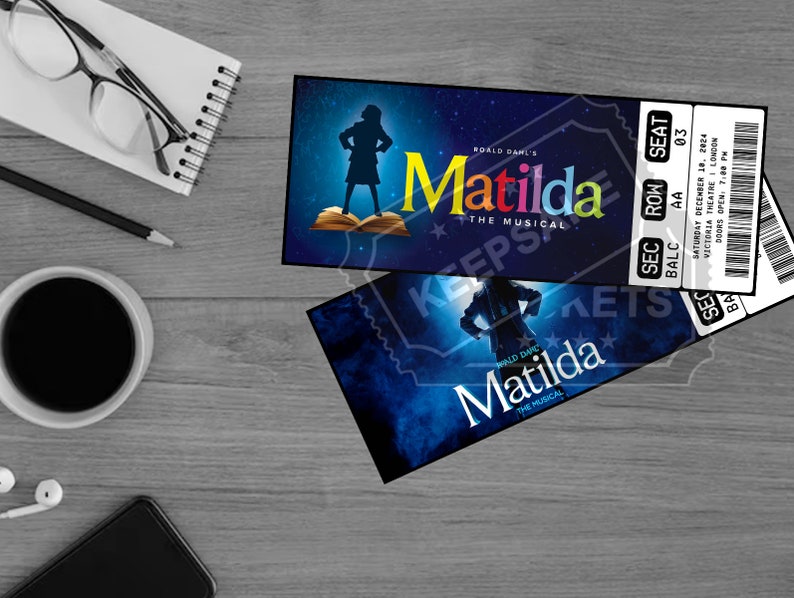 Printable Matilda the Musical Theatre Ticket | Personalized Gift Reveal ...