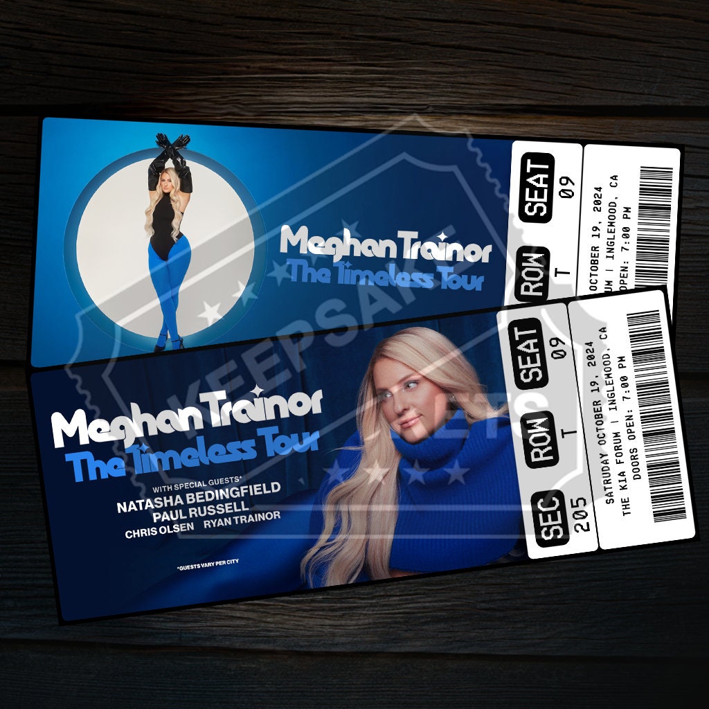 Printable Meghan Trainor Ticket the Timeless Tour 2024 Personalized ...