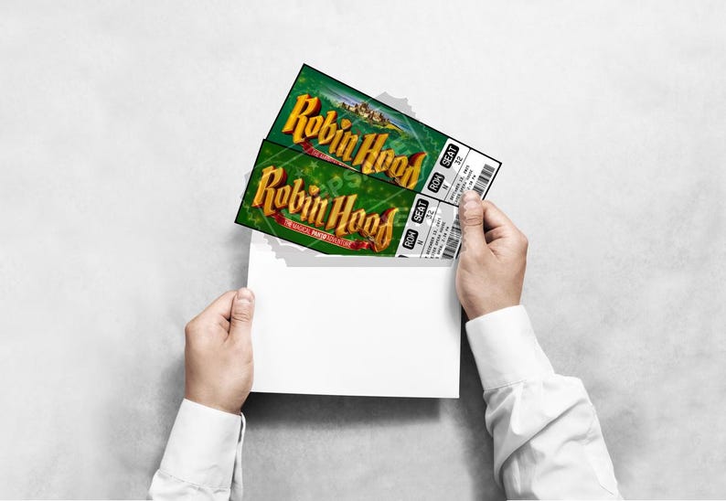 Printable Robin Hood Pantomime Ticket | Personalized Gift Reveal ...