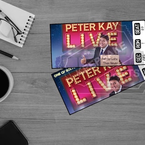 Printable Peter Kay Ticket UK Tour 2024 2025 | Personalized Live Comedy ...