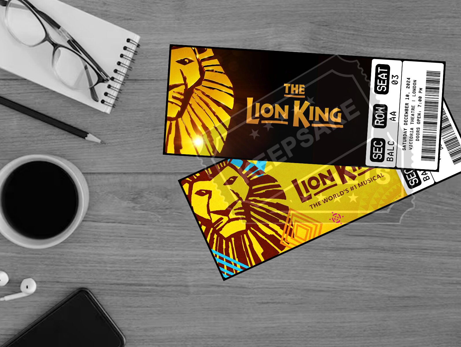 Printable the Lion King Musical Theatre Ticket | Personalized Gift ...