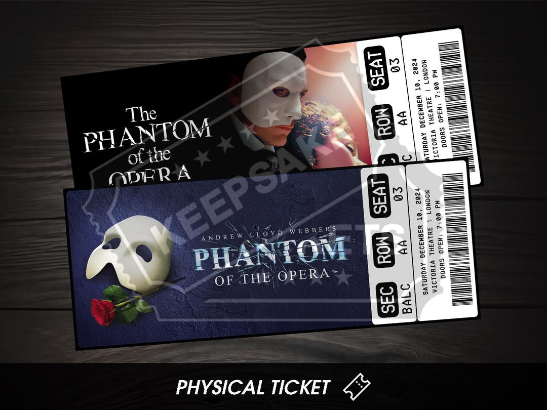 Custom Phantom of the Opera Musical Theatre Ticket Personalized Gift ...