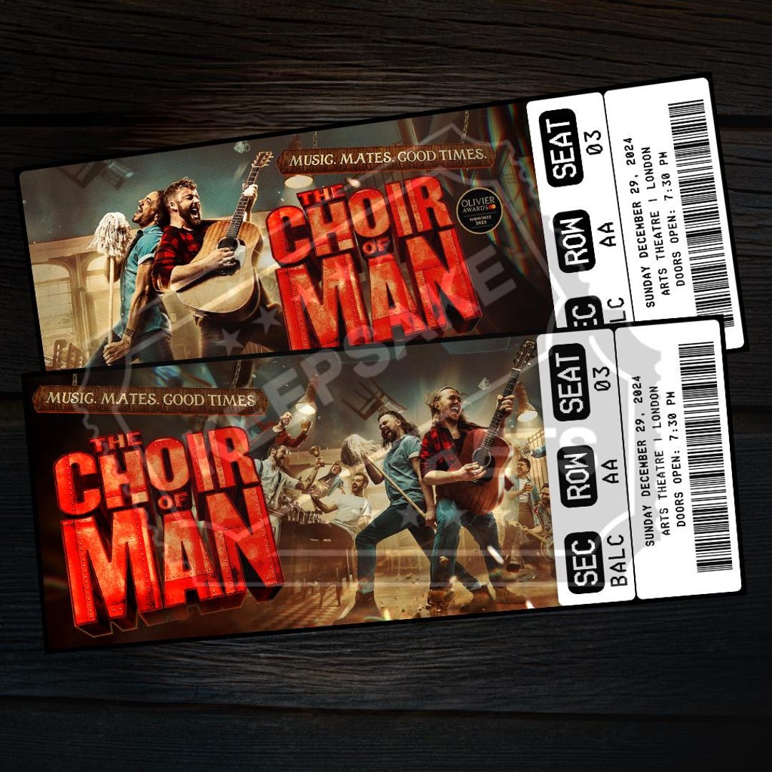 Printable the Choir of Man Musical Theatre Ticket | Personalized Gift ...