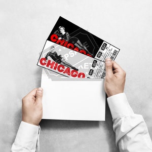 Printable Chicago the Musical Theatre Ticket | Personalized Gift Reveal ...