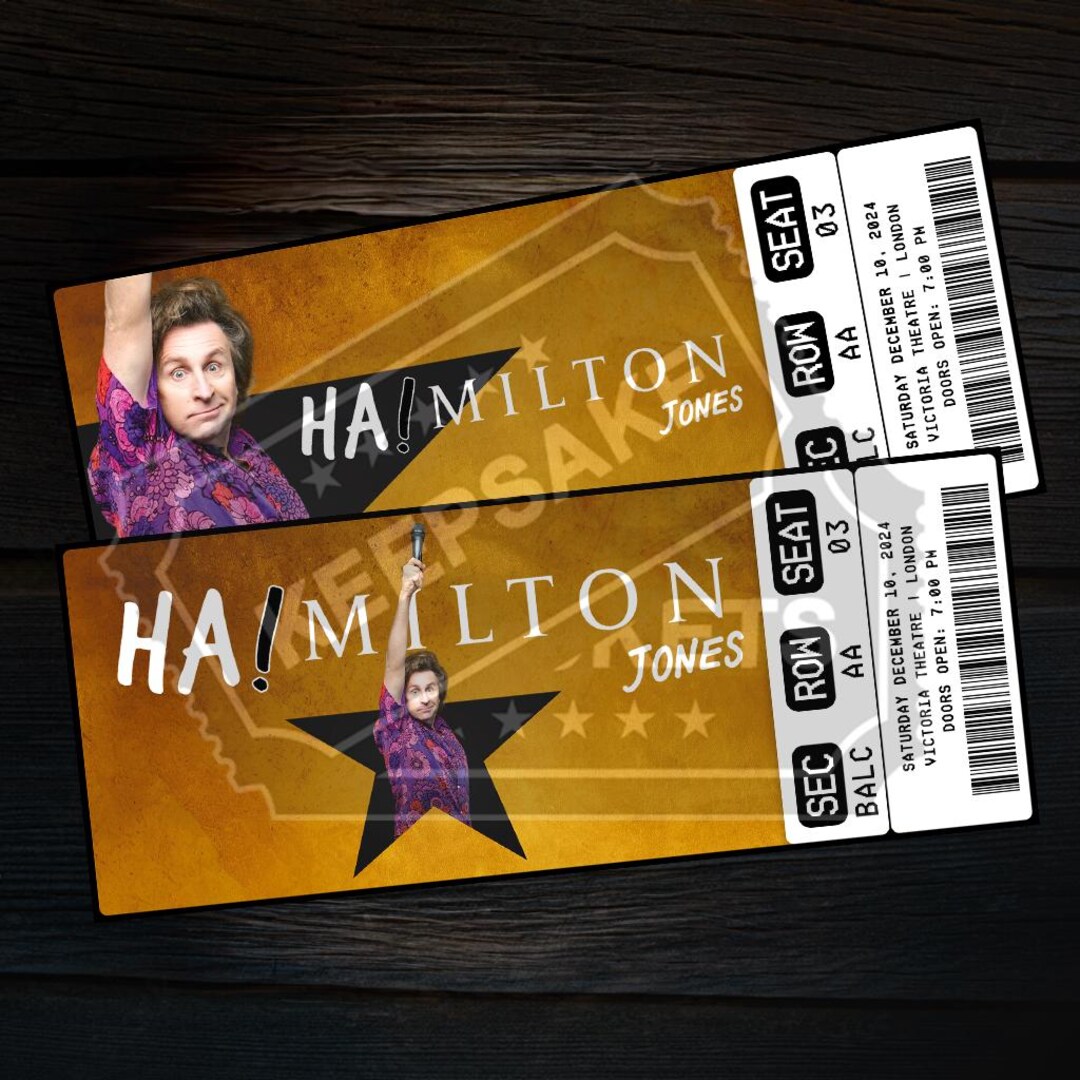 Printable Milton Jones Ticket HA!MILTON Tour 2024 | Personalized Live ...