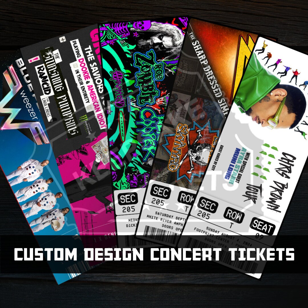 Custom Printable Concert Ticket Music Show Stub Surprise Gift Reveal ...