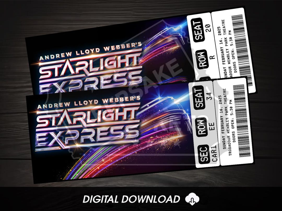 Printable Starlight Express Theatre Ticket | Personalized Gift Reveal ...