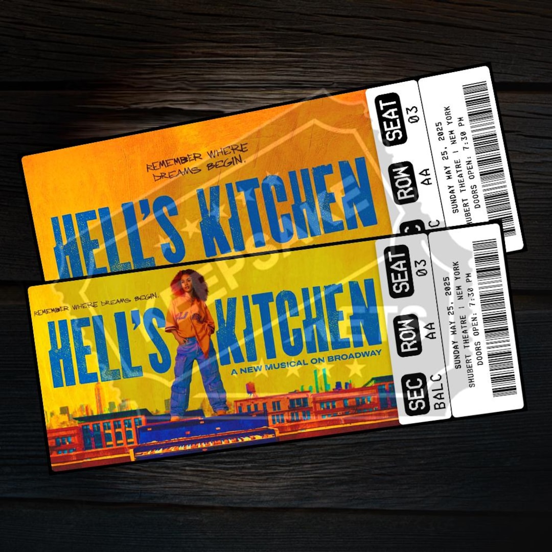 Printable Hell's Kitchen Musical Theatre Ticket | Personalized Gift ...