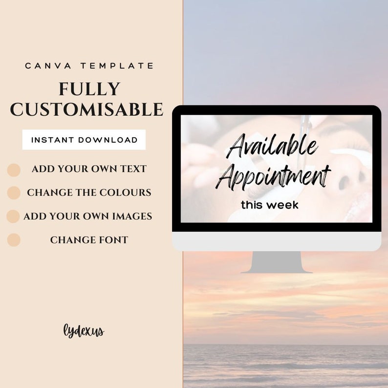 Beauty Schedule Template, Weekly Availability Instagram Story Template ...