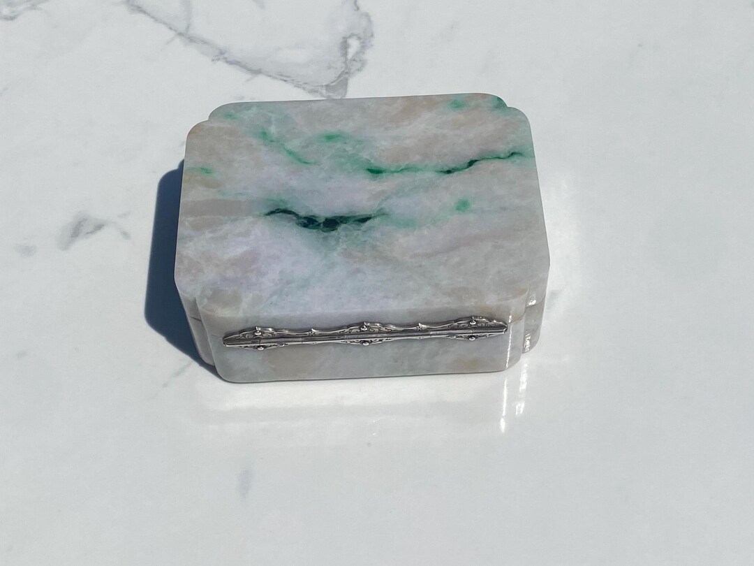 1890-1910 Chinese Silver Mounted Jadeite Box Hand Carved - Etsy