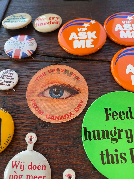 Assorted Promotional Advertising Buttons - Choose One… - Gem