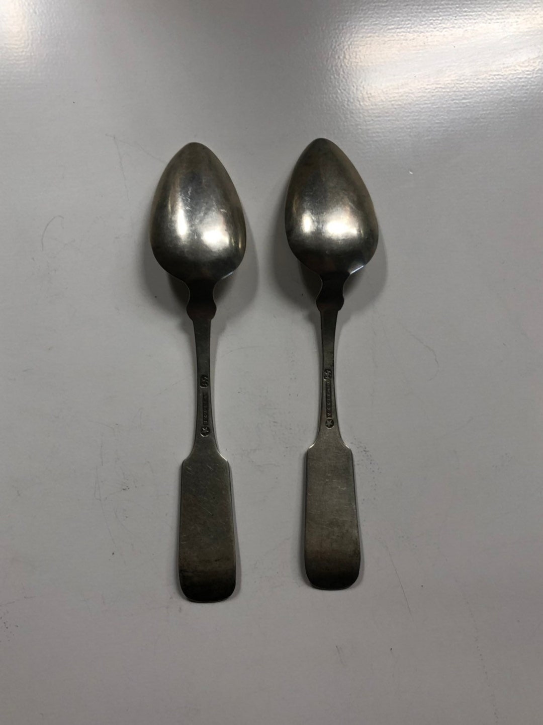 Ca 1840 'hartford Eagle' Fiddleback Coin Silver Spoon Set Retailed by D ...