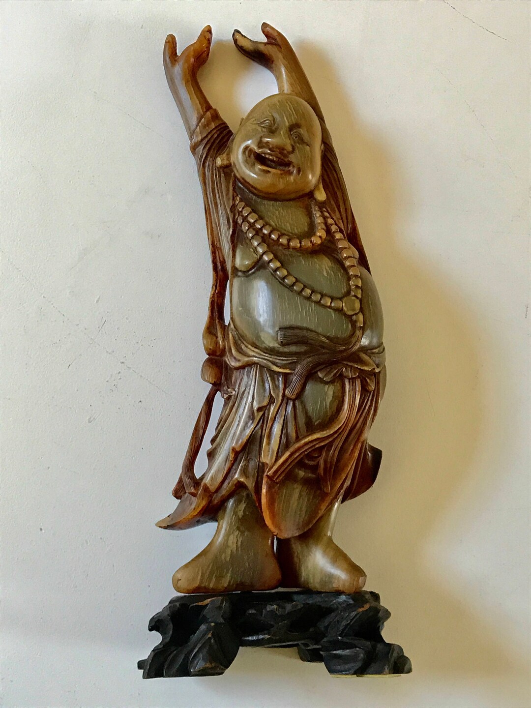 20th Century 11"+ Carved Horn Chinese Hotai Buddha - Etsy