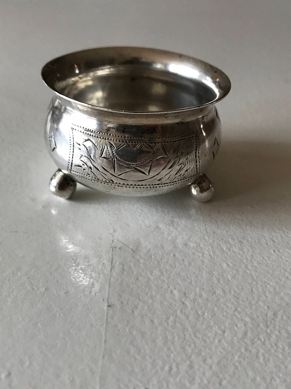 1888 Russian Silver Salt Cellar 875 or 84 Zolotniki Silver | Etsy