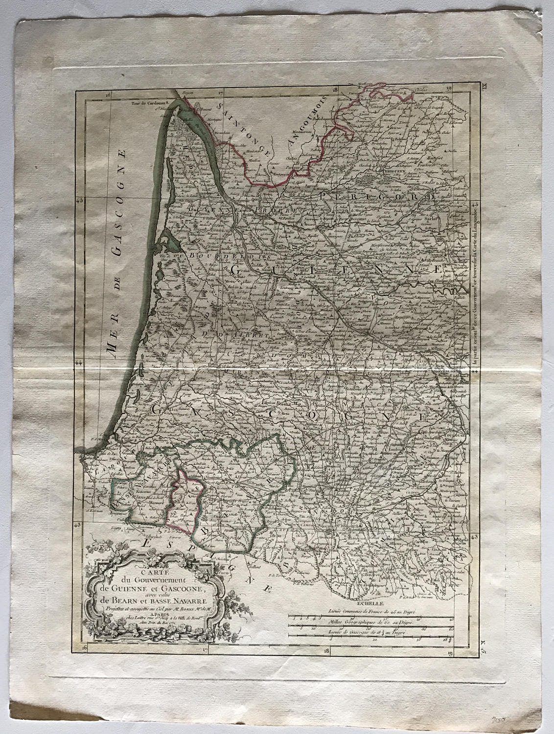 1774 Map of Gascony, France — ↝DC SILVER↜