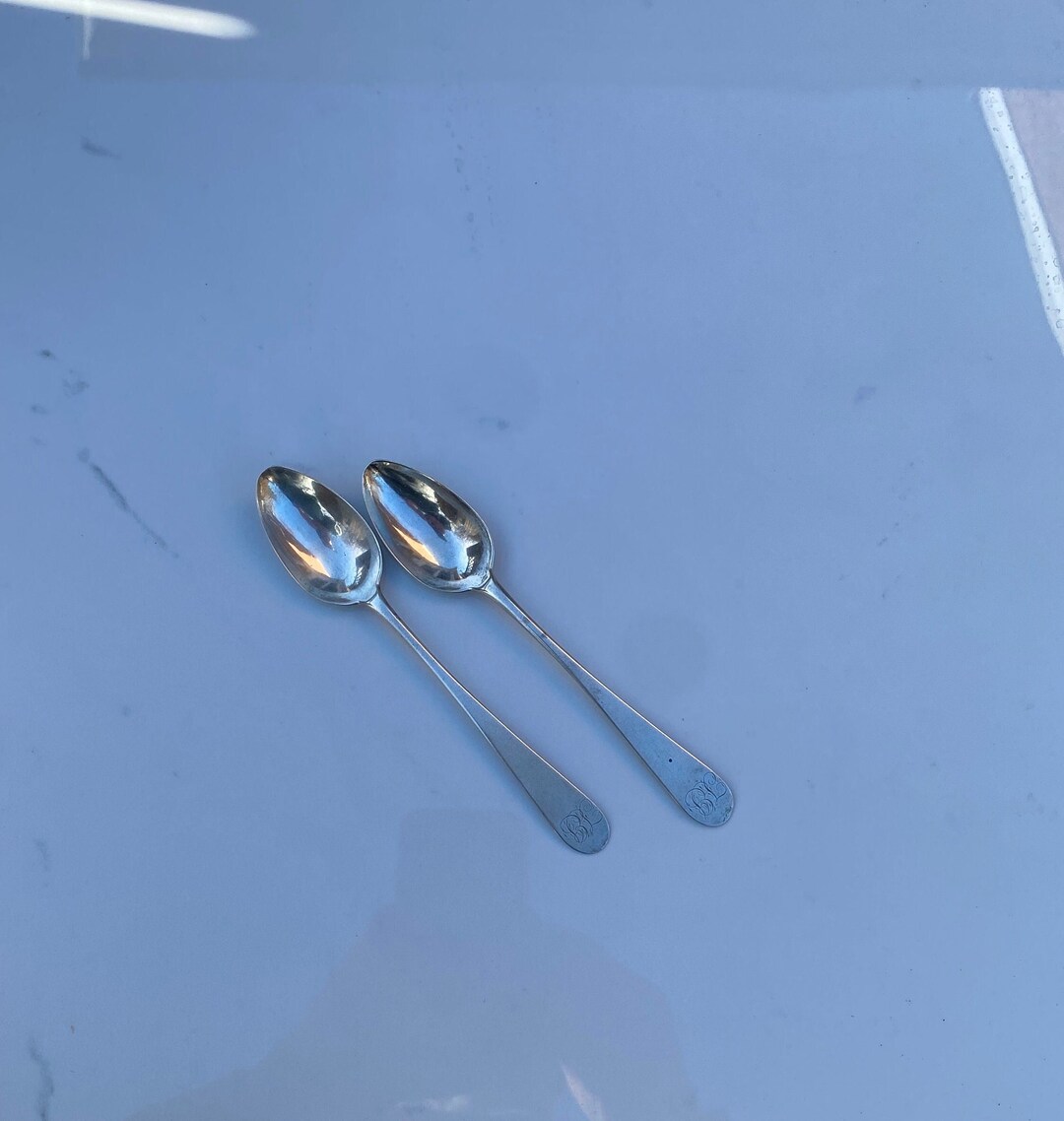 1804-1813 Samuel Williamson Philadelphia Coin Silver Teaspoon Pair ...