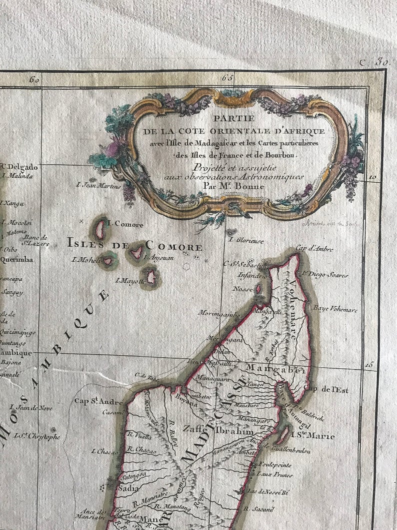 Phenomenal 1771 Map of Southeast Africa and Madagascar in - Etsy UK