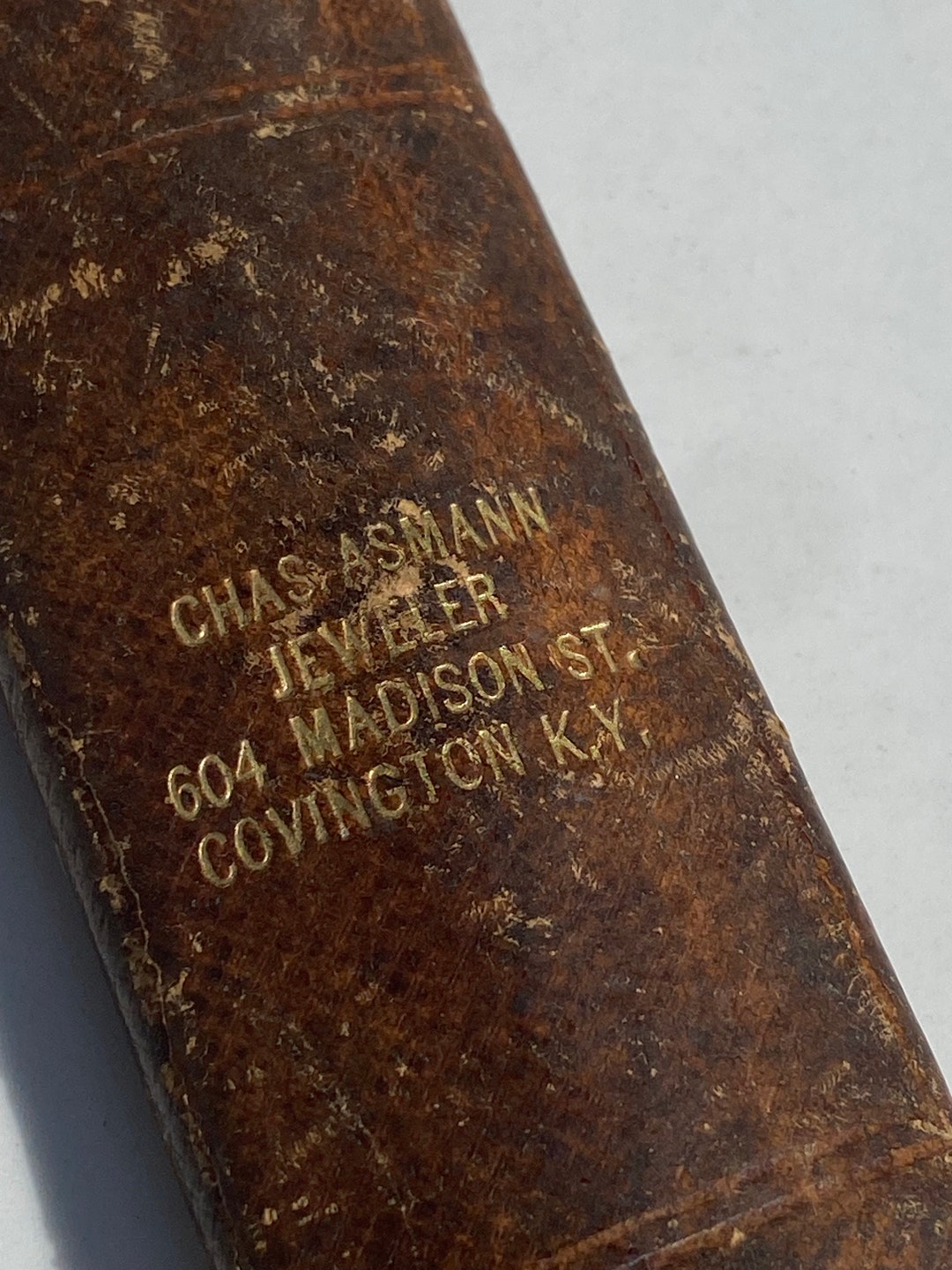 C. 1850-60 Antique Charles Asmann Leather Spectacles Case Covington, KY ...