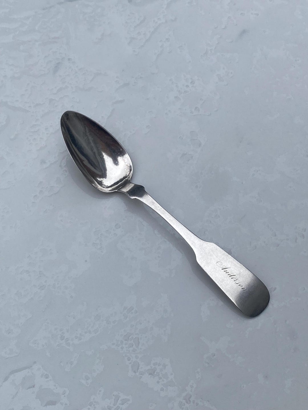 1836-46 Platt & Brother Coin Silver Teaspoon of NYC Engraved "anderson ...