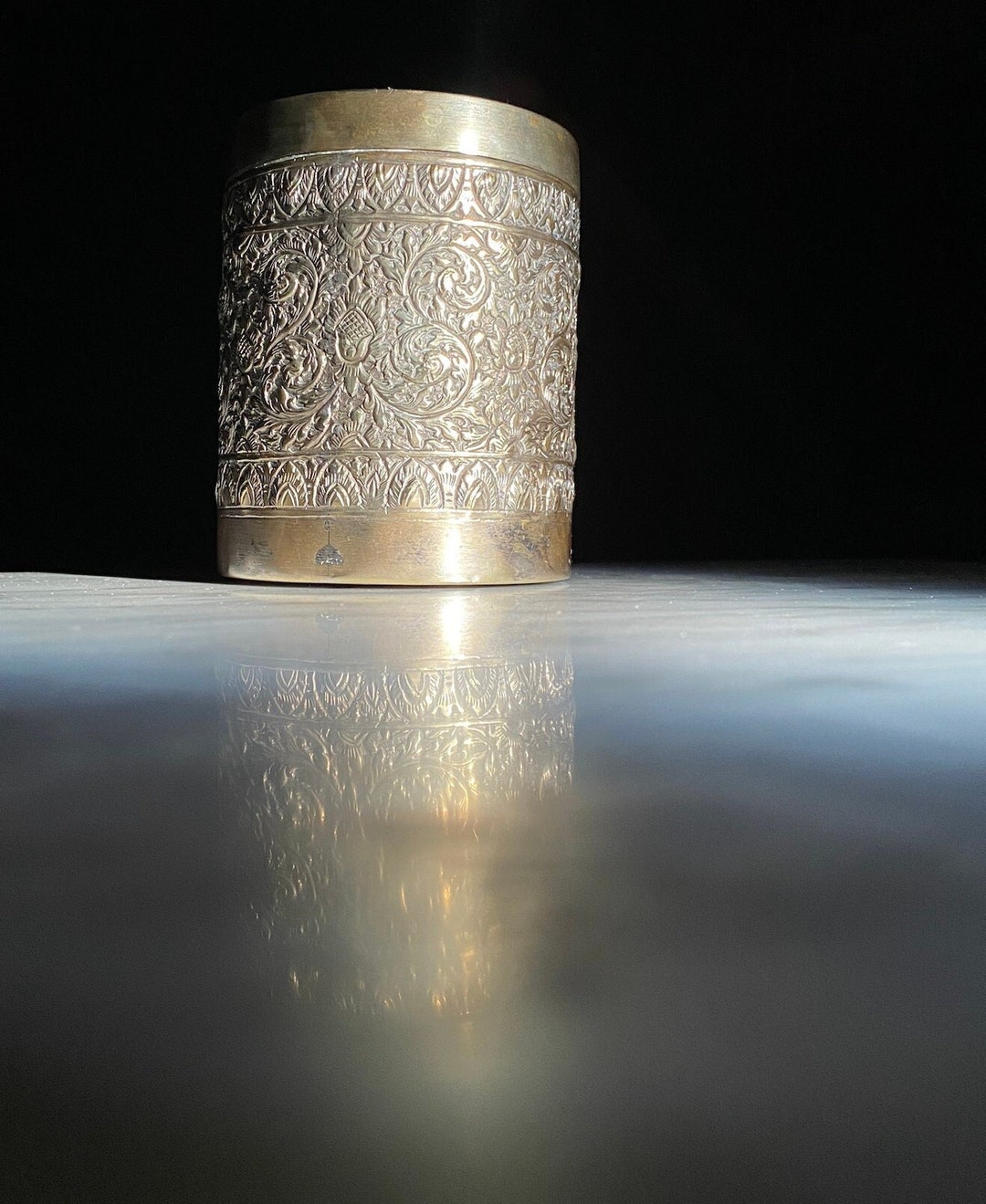 Small Cambodian Silver Plated Tea Caddy With Repousse - Etsy