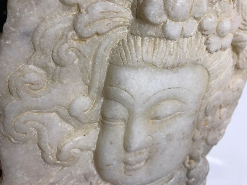 Chinese Carved Marble Guanyin guan Yin Stone Panel Fragment - Etsy