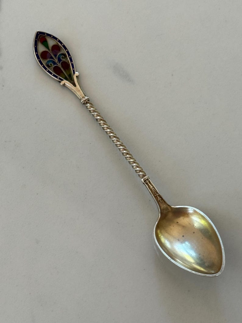 1900 David Andersen Sterling Silver Norway Plique a Jour Demitasse ...