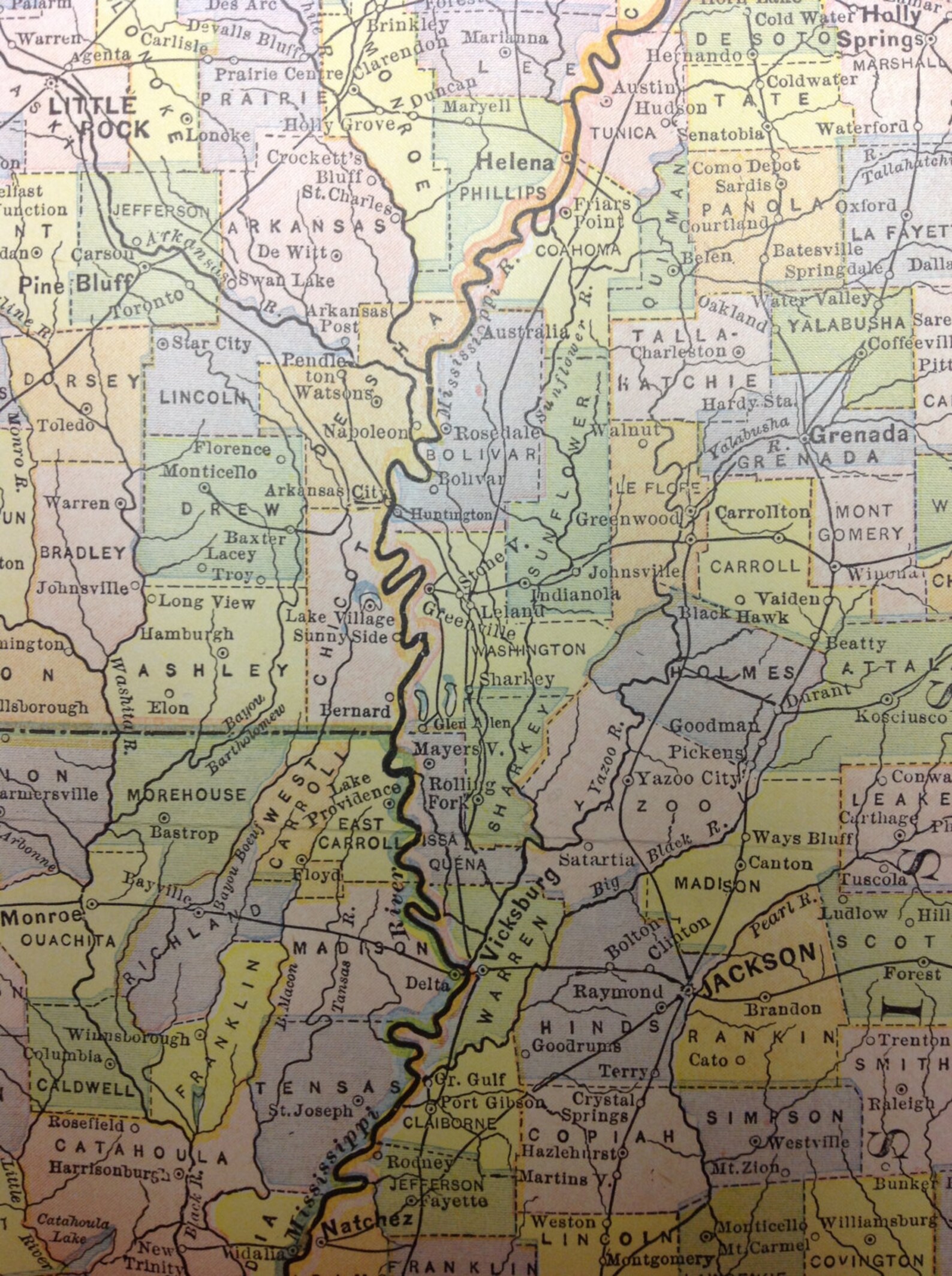 Phenomenal 1897 Arkansas Louisiana Mississippi US Regional Map - Etsy
