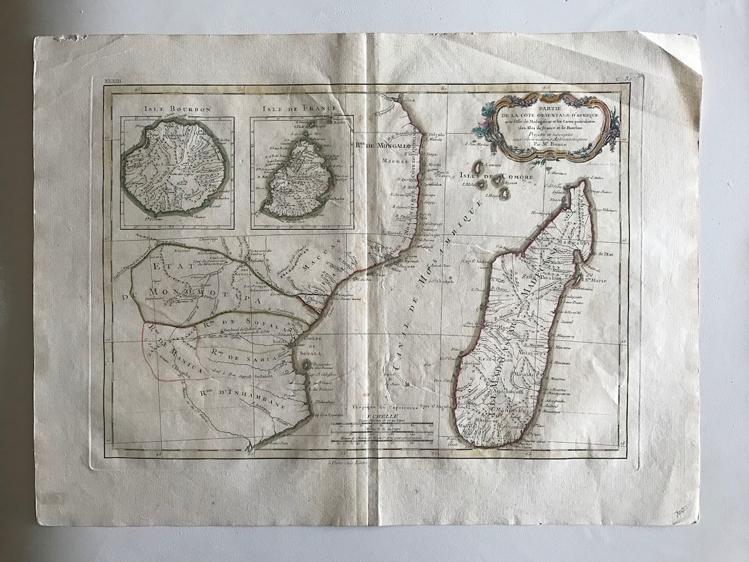 Phenomenal 1771 Map of Southeast Africa and Madagascar in French - Etsy