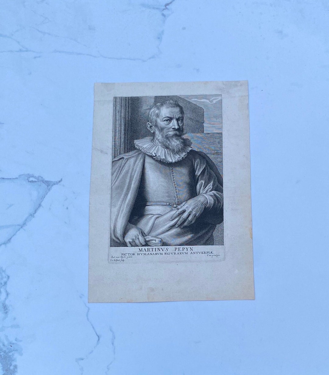 C. 1640 Engraving of Portrait of Martinus Pepyn, (van Dyck) - Etsy