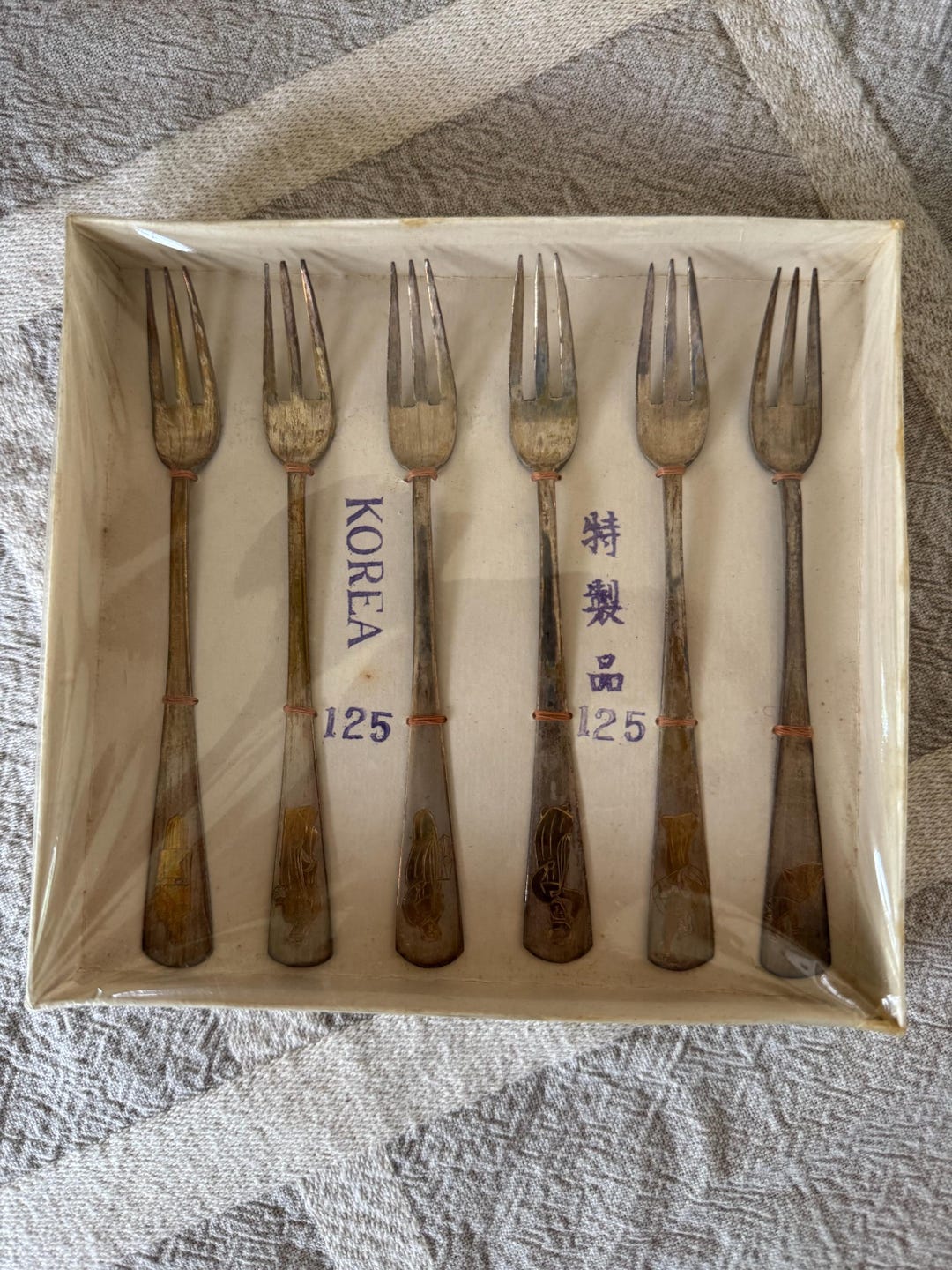 Korean 800 Silver Gilt Appetizer Set Spoons and Forks (~100 Grams) - Etsy