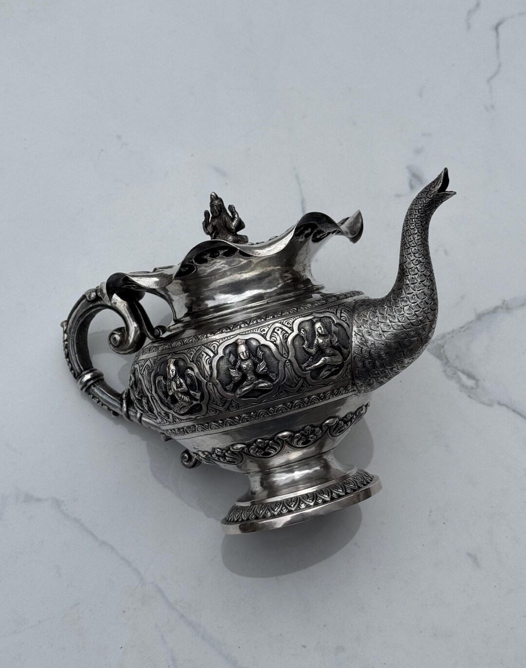C. 1890-1920 Madras Indian Silver Plate Teapot - Etsy