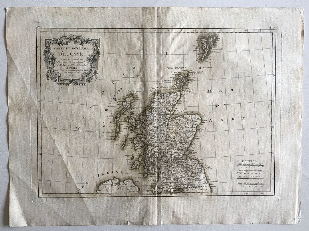 1771 Map of Scotland and Northern Ireland - Etsy