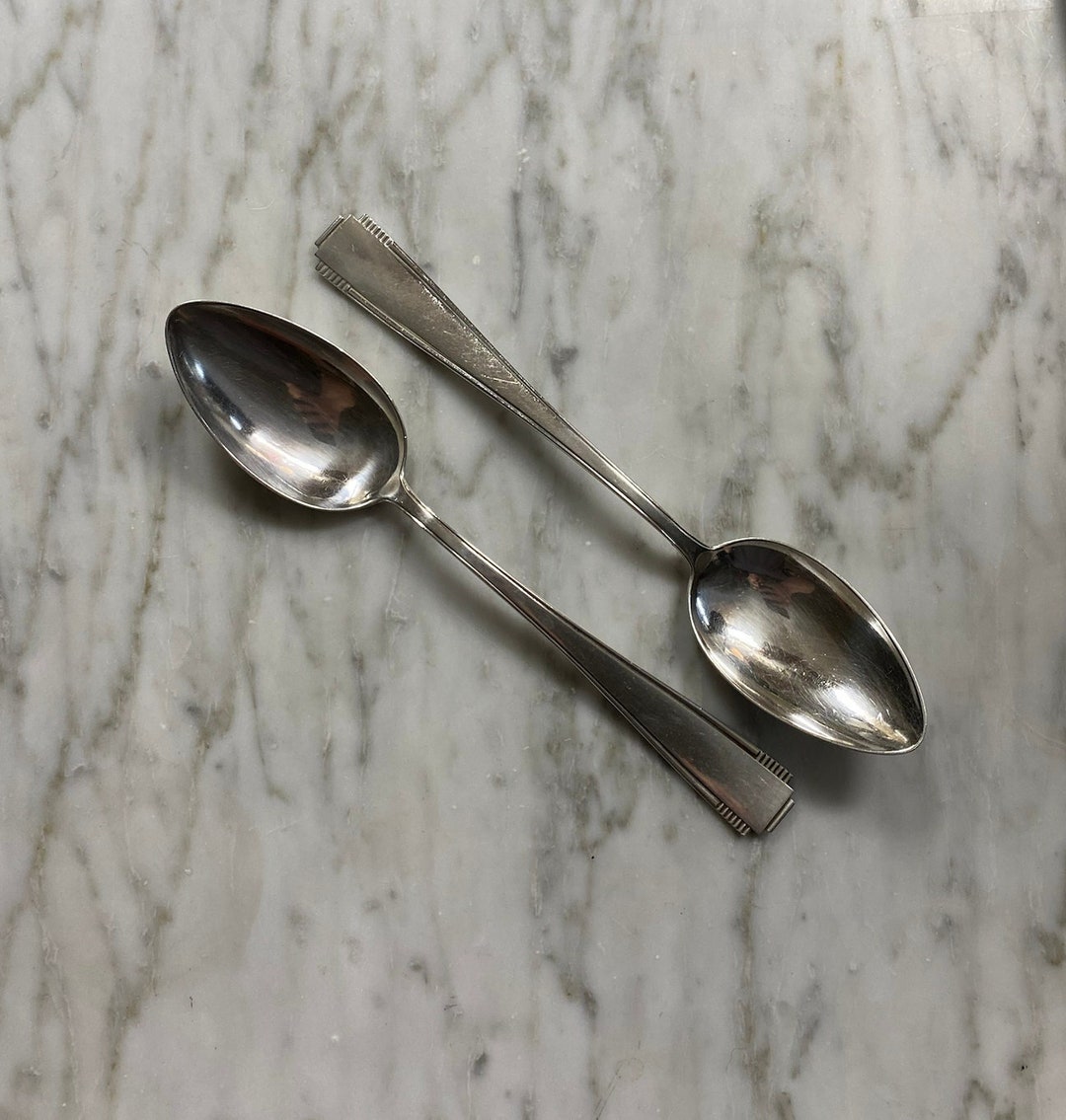 1930 Silver Tablespoon Pair by Franz Tittel of Halle in 800 Silver (148 ...