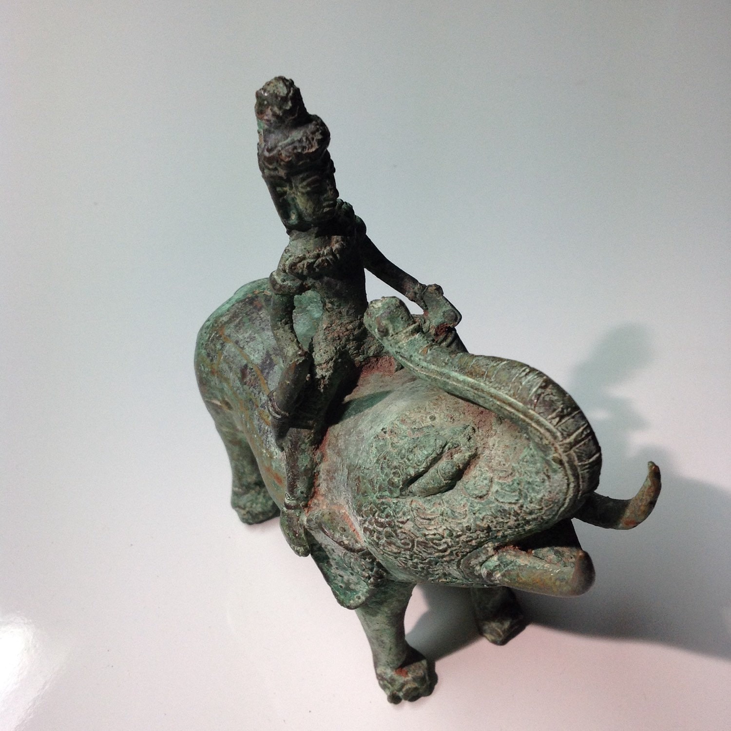 Majahapit Javanese Bronze Warrior on Elephant Statue - Etsy