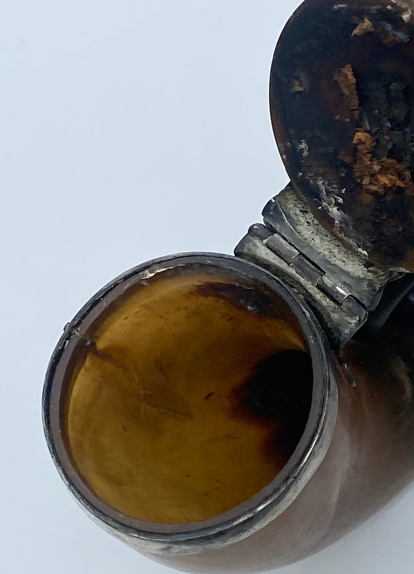 19th Century Scottish Provincial Ram's Horn Snuff Mull with Silver ...