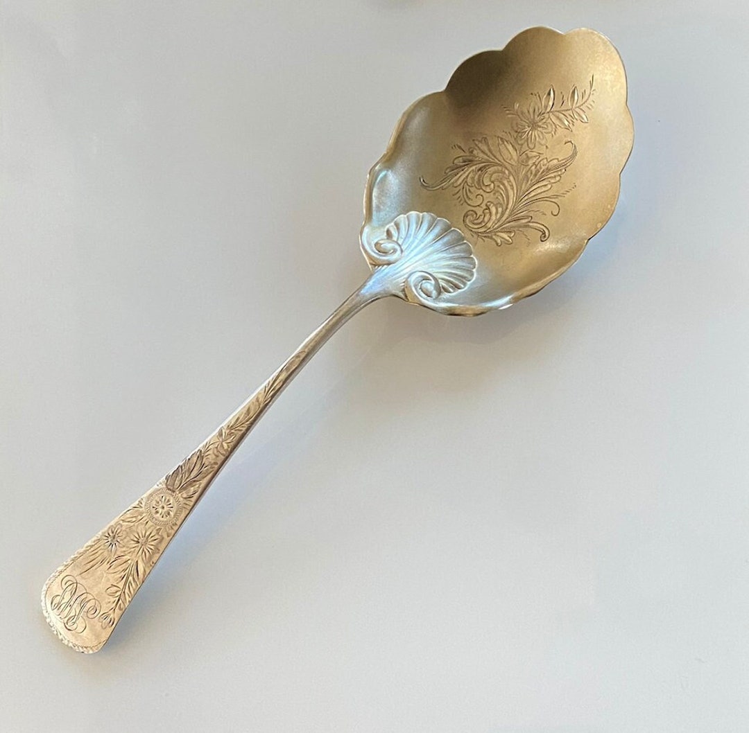 1885 Solid Sterling Silver Gorham Berry Spoon Bright Cut (52 G) - Etsy