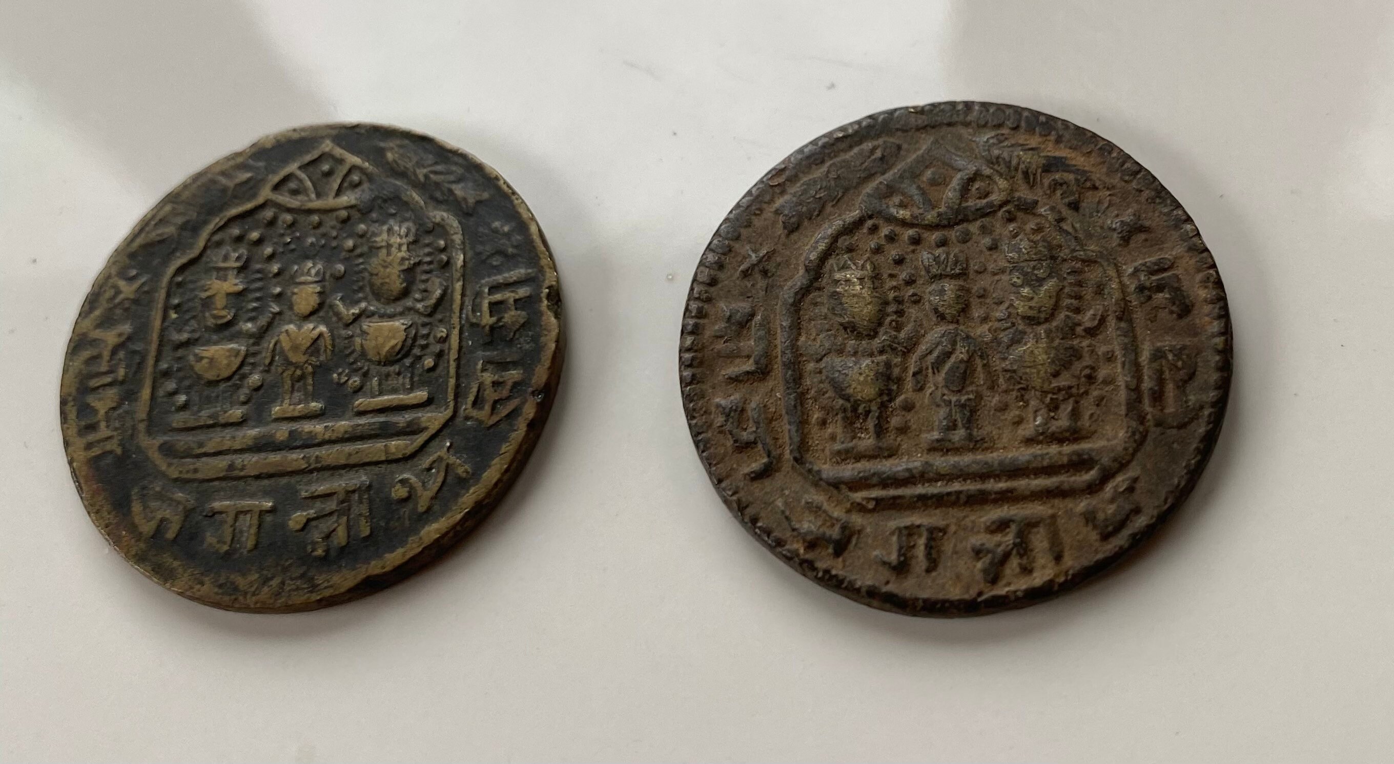 Ca. 1900 Indian Dubar Scene and the Jagannath deity trio Temple Token ...