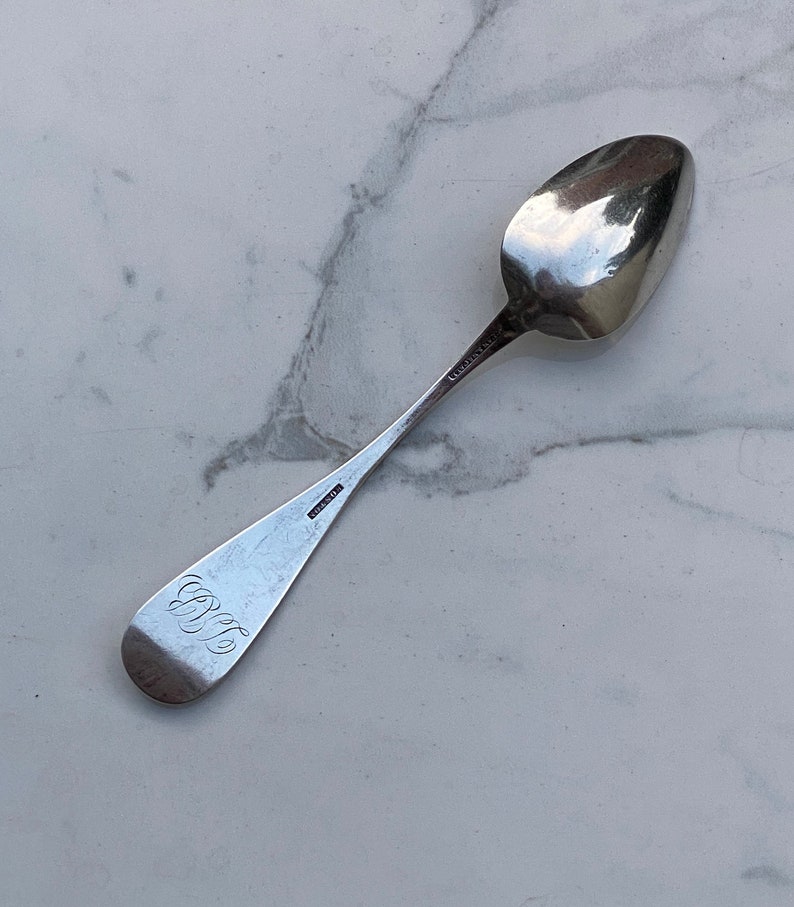 1850-75 Pear and Bacall Coin Silver Teaspoon Boston "dab" Monogram (15 ...