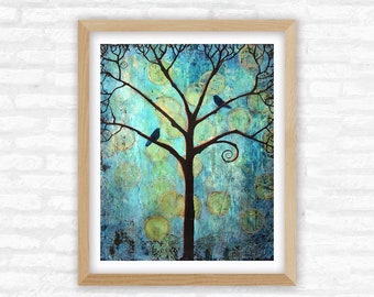 Tree and Bird Art | Etsy