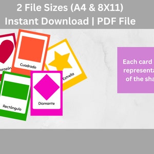Printable Shapes Flashcards Spanish Digital Download for Fun ...