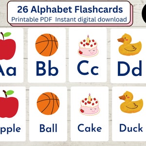 Picture Alphabet Flashcards Printable PDF Fun and Engaging ABC Learning ...